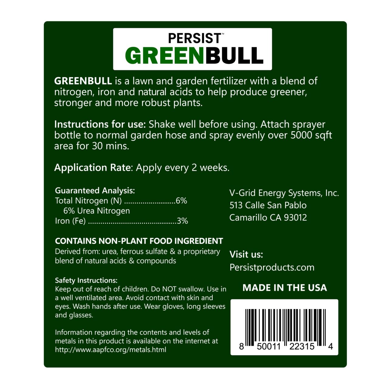 Green Bull Liquid Fertilizer - Persist